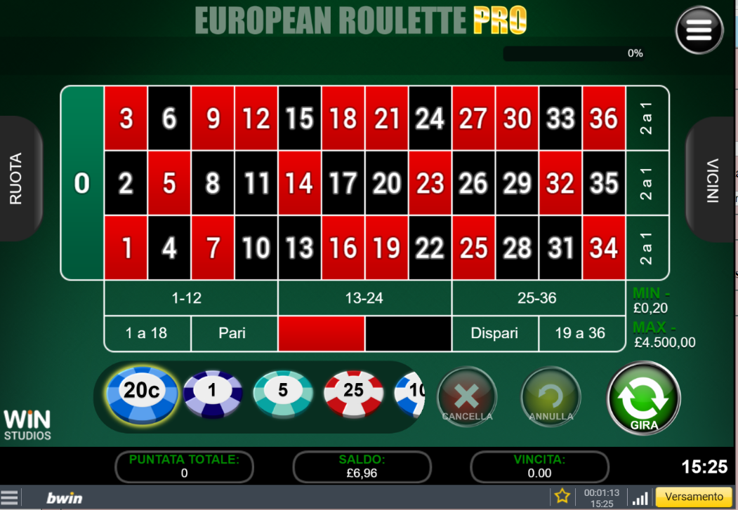 Aiuto - Casinò - European Roulette Pro
